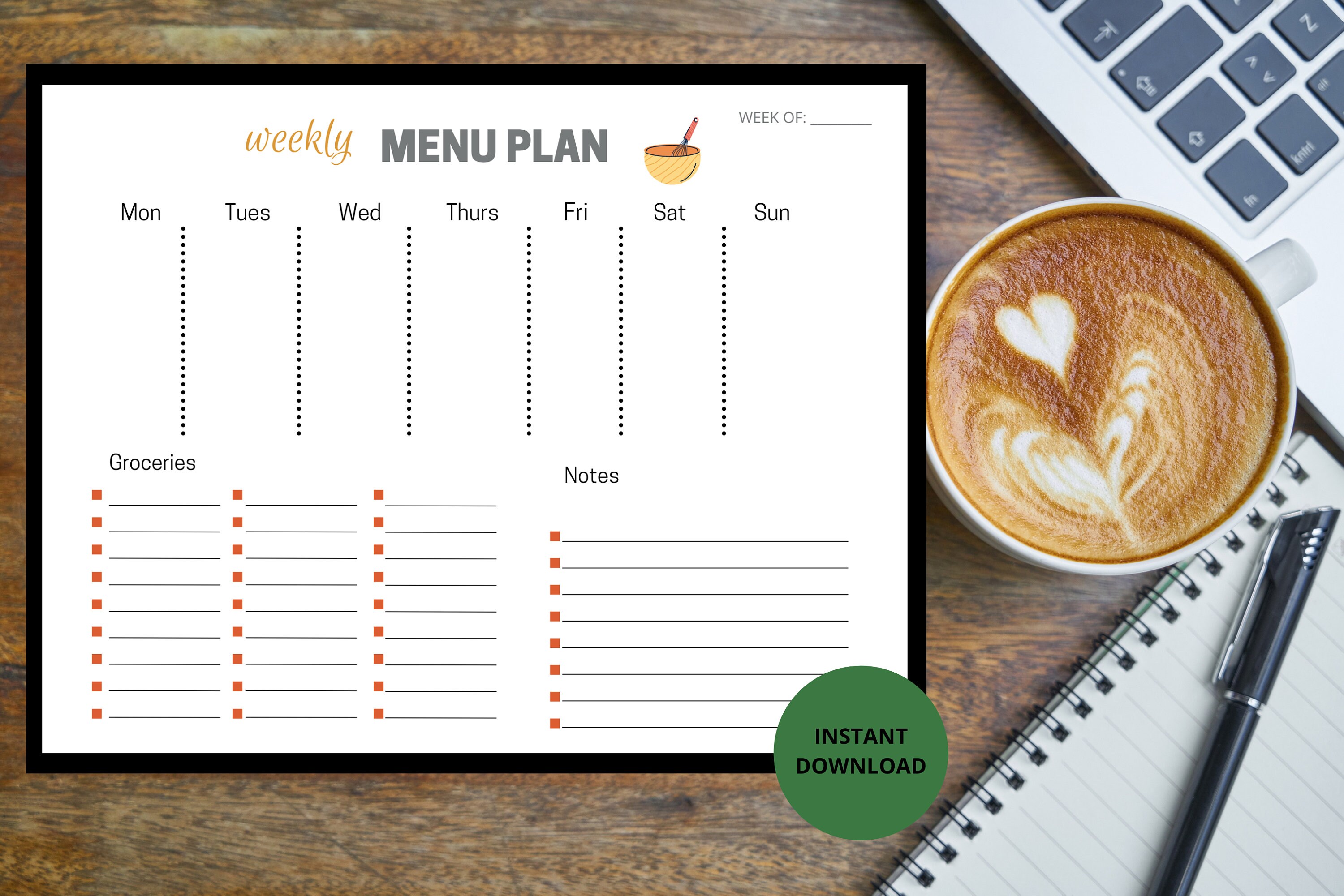 Printable Meal Prep Planner Bundle, Menu Plan, Food Organization ...