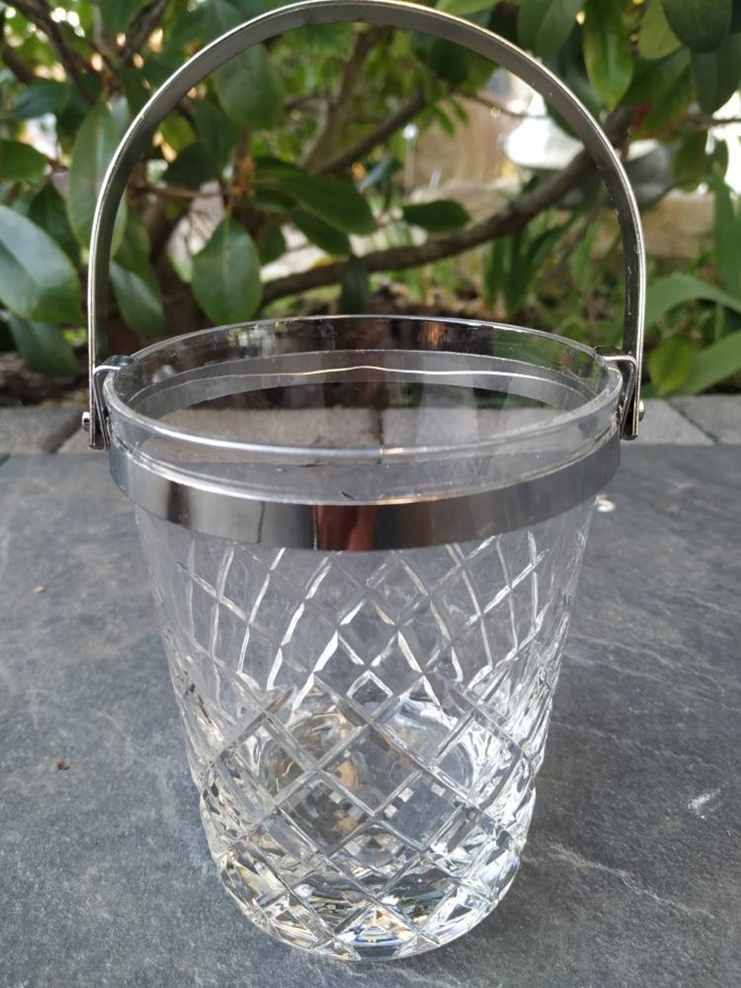 Ice Bucket/ice Cubes in Cut Crystal. Diamond Patterns. Very Nice Shine ...