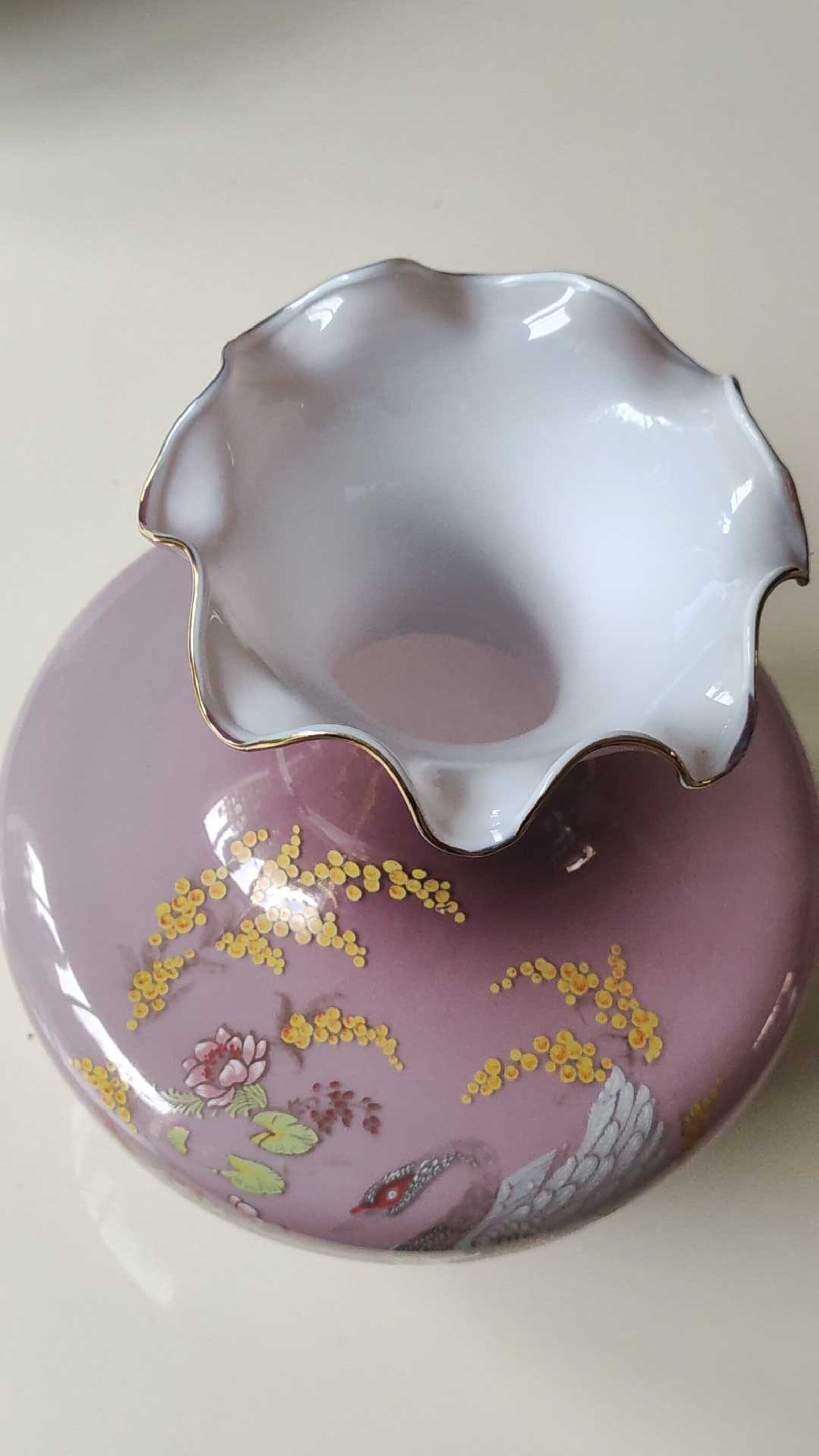 Vintage Asian Style Vase, Corolla/dented Neck, in Blown Art Glass ...