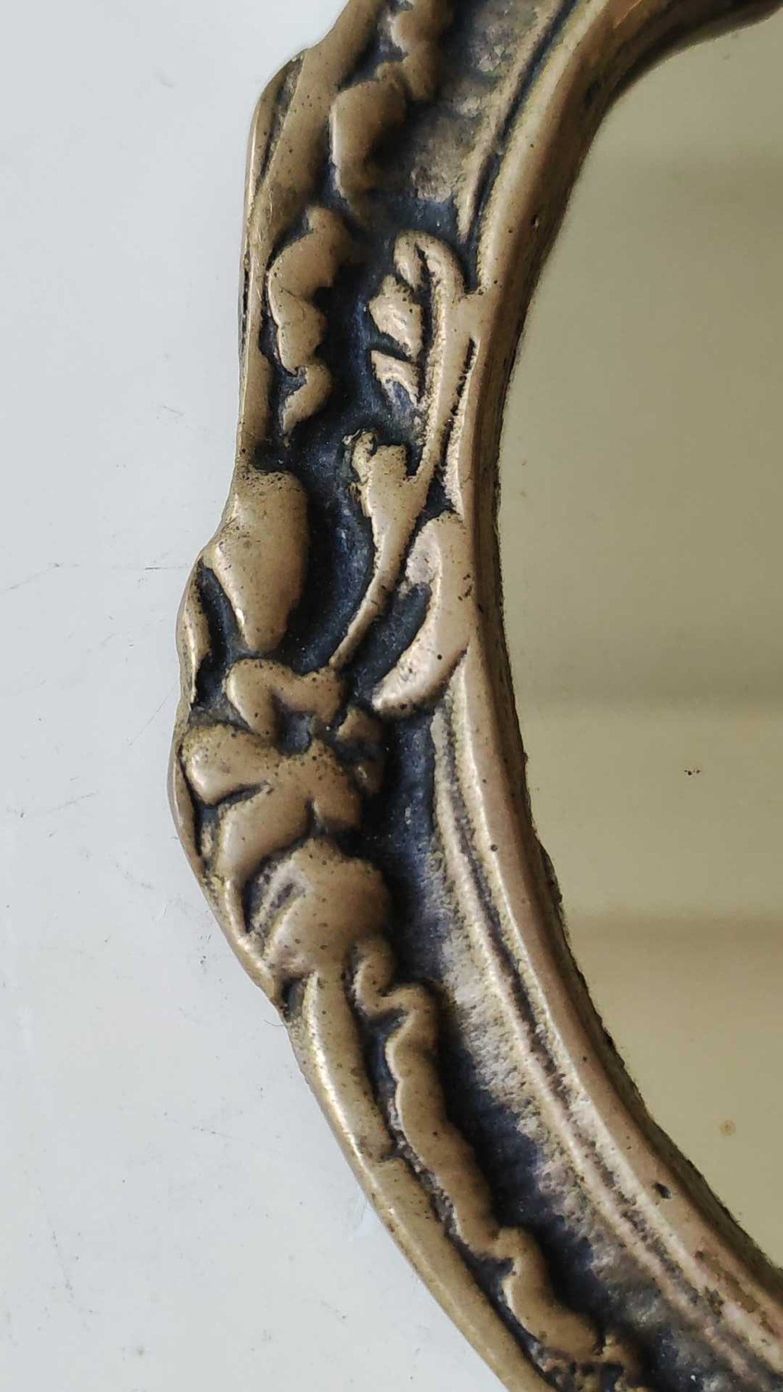 Rocaille/baroque Style Oval Hand Mirror. Rinceaux Patterns. in Bronze ...
