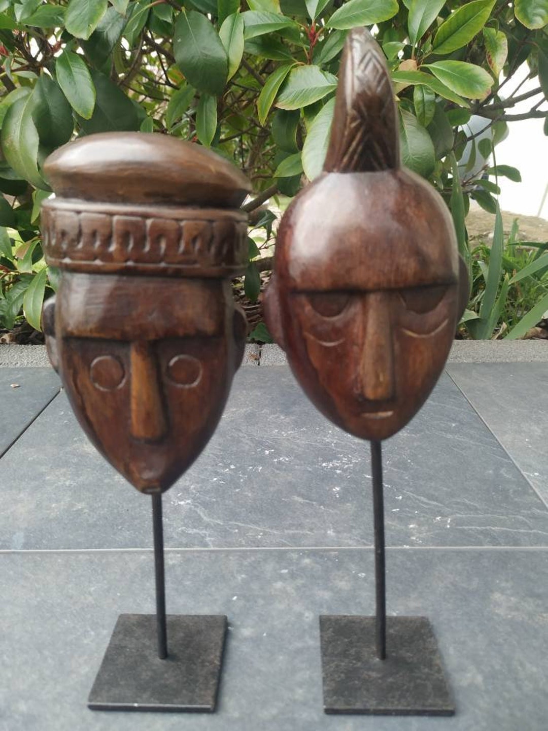 Primitive African Artisanal Art. Set of 2 Baoulé Facial Masks From ...