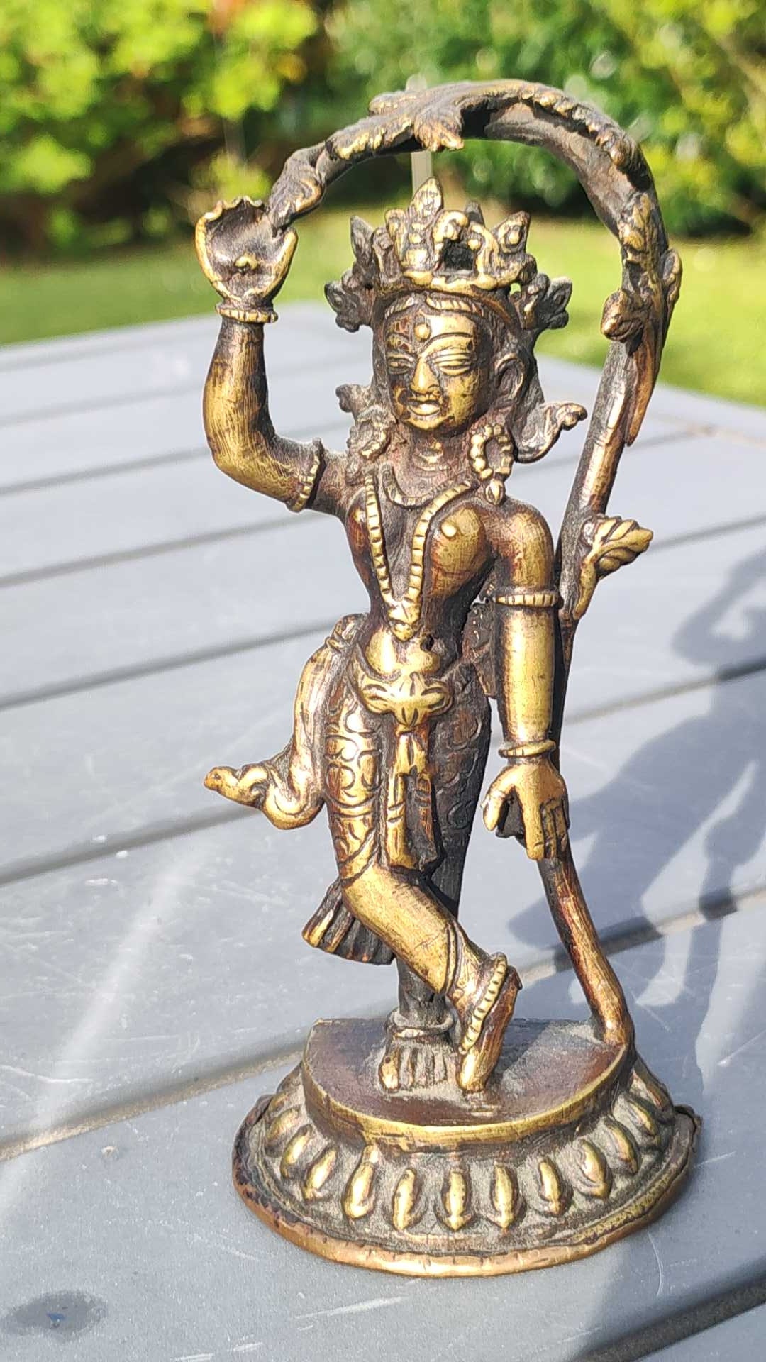 Ancient Hindu Figurine Green Tara/deity of Tibetan Buddhism, in Bronze ...