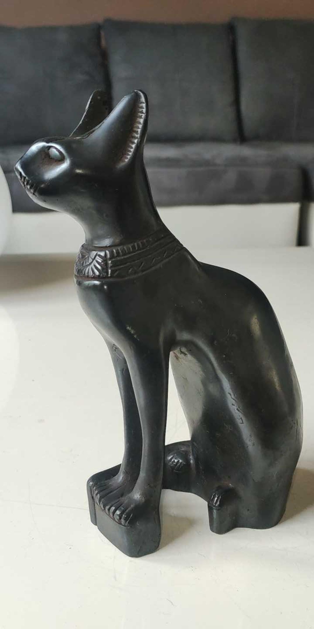Bastet Egyptian Cat Figurine/deity - Basalt Stone & Polyresin/goddess ...