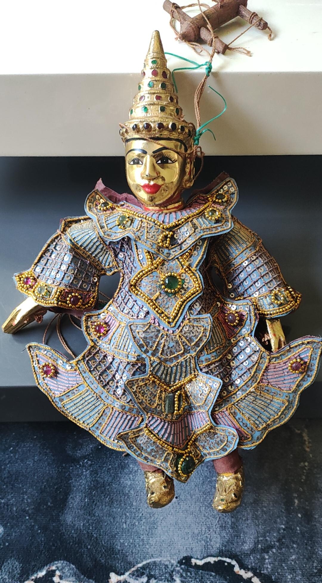 Burmese Buddha Puppet/sculpture in Terracotta With Gold Finish on Face ...