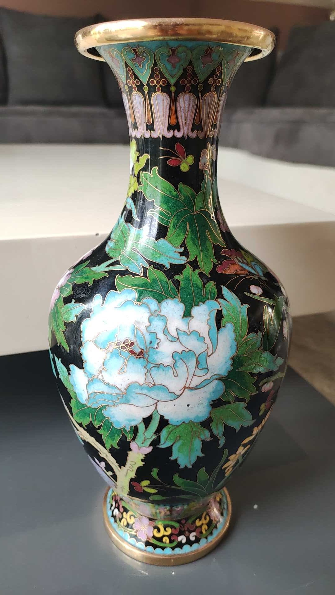 Antique Chinese JINGFA Vase in Polychrome Cloisonné Enamel Richly ...