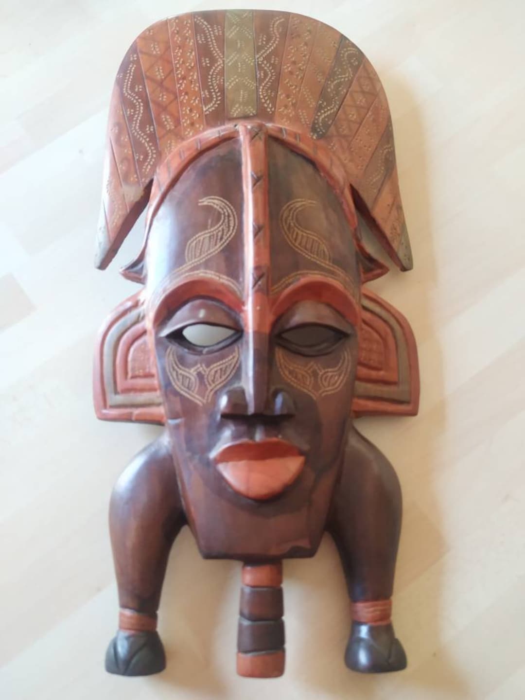 African Craft Art. Ethnic/tribal Mask From Senegal. Carved & Hand ...