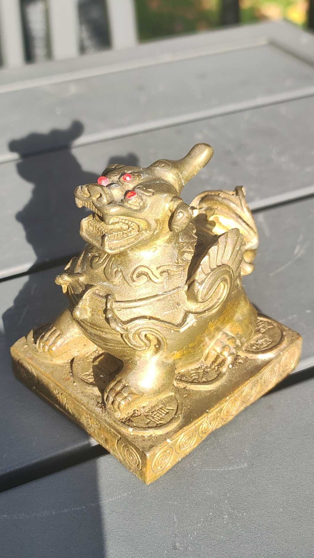 Old Chinese Mythical Dragon Pixiu/piyao Feng Shui Sculpture, in Bronze ...