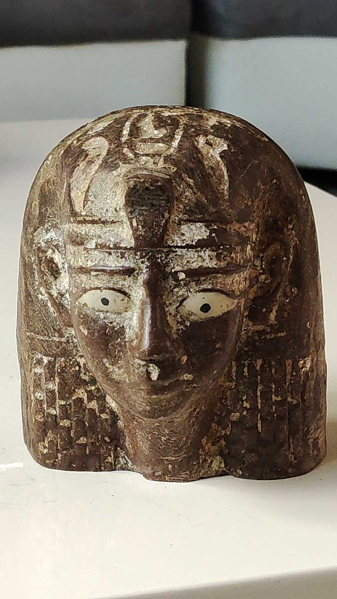 Reproduction of the Bust of the Egyptian Pharaoh Osorkon I, Wearing a ...