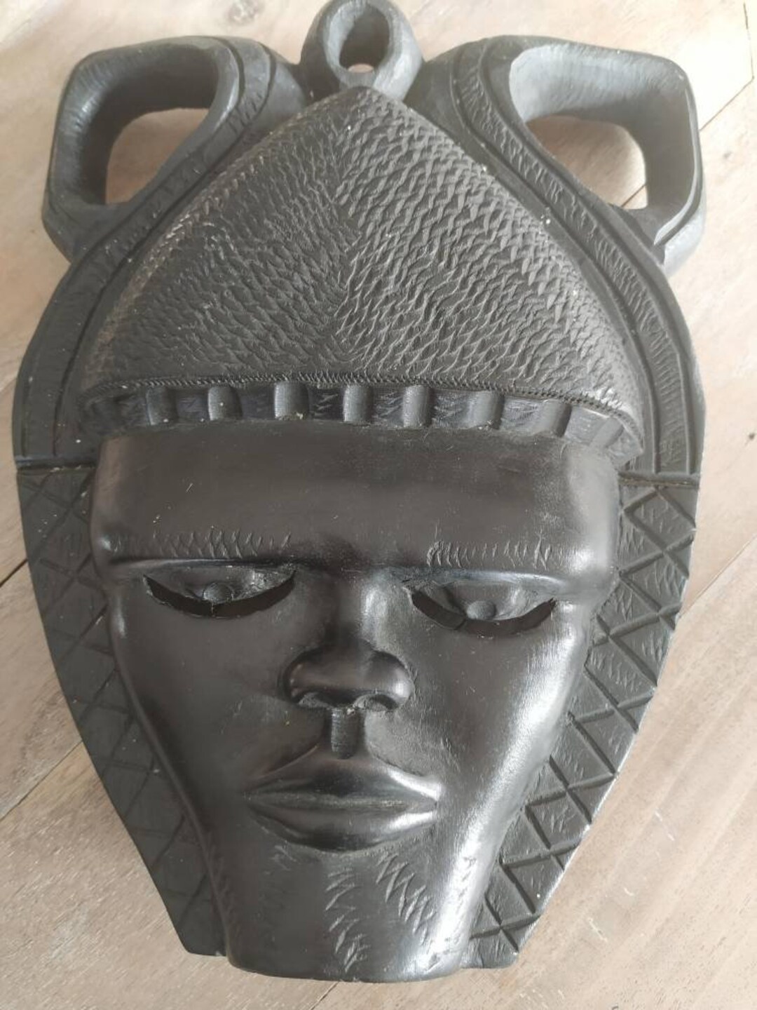 African Mask in Carved Ebony Wood. Tribal. Vintage - Etsy