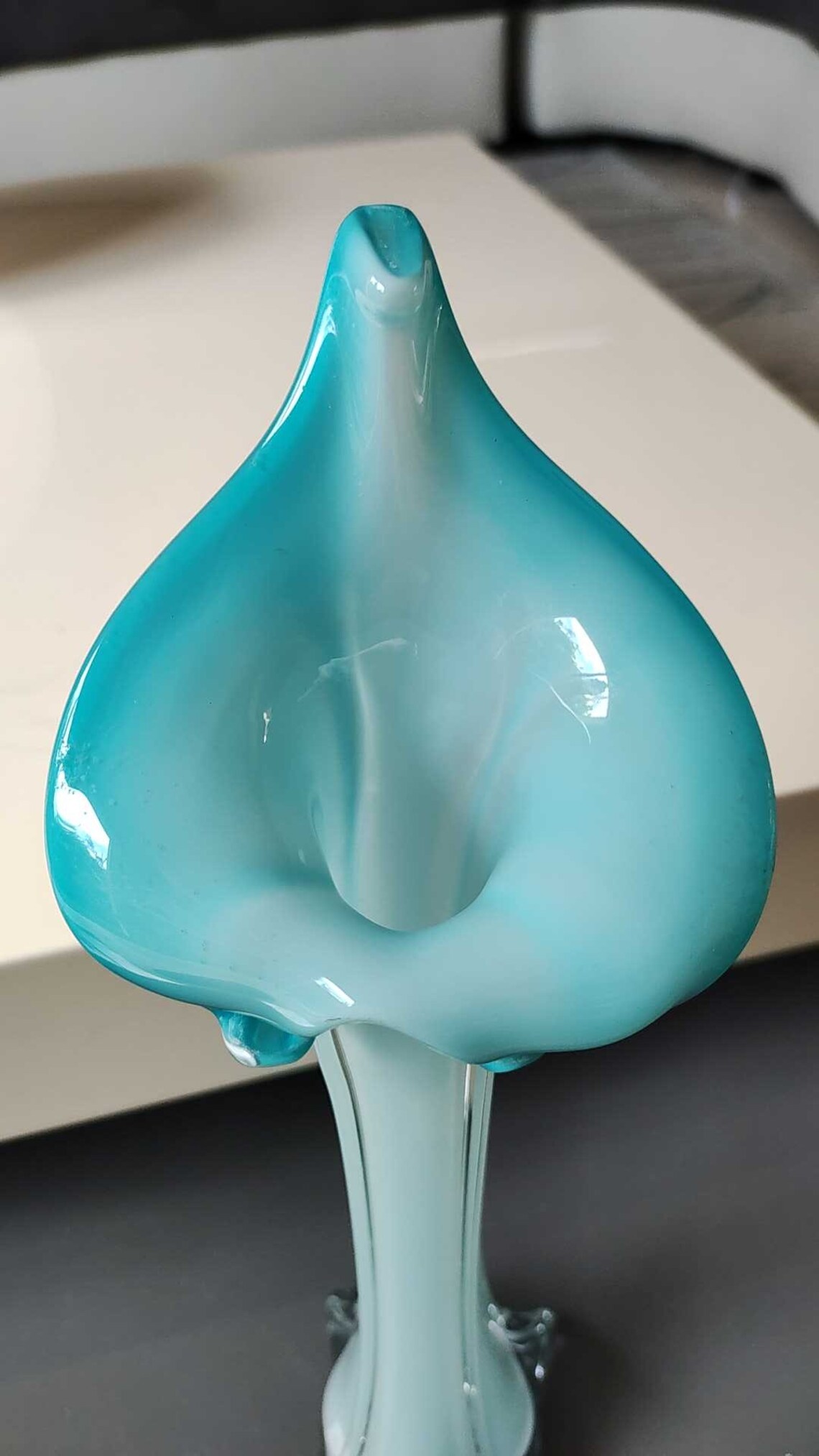 Vintage Soliflore Vase in Floral Shape/arum Flower, in Opaline/blown ...