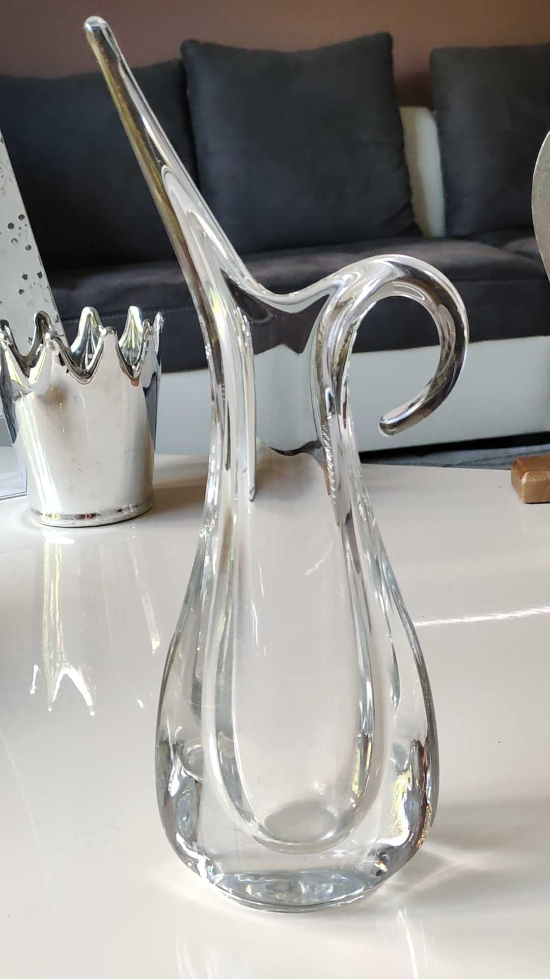 Vintage Crystal Soliflore Vase/designer Flavio Poli for Art Vannes France, 1970s - Organic ...