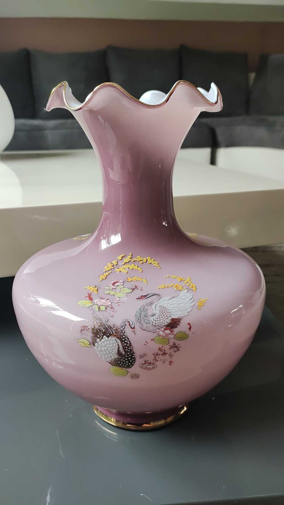 Vintage Asian Style Vase, Corolla/dented Neck, in Blown Art Glass ...