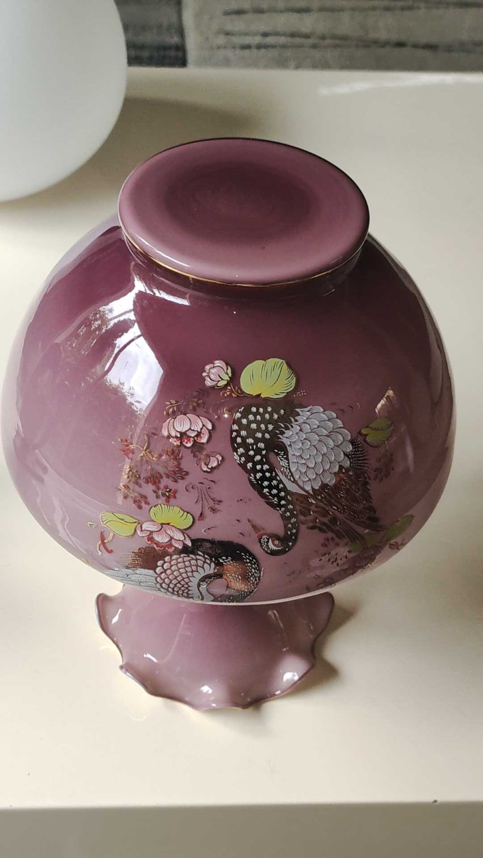 Vintage Asian Style Vase, Corolla/dented Neck, in Blown Art Glass ...