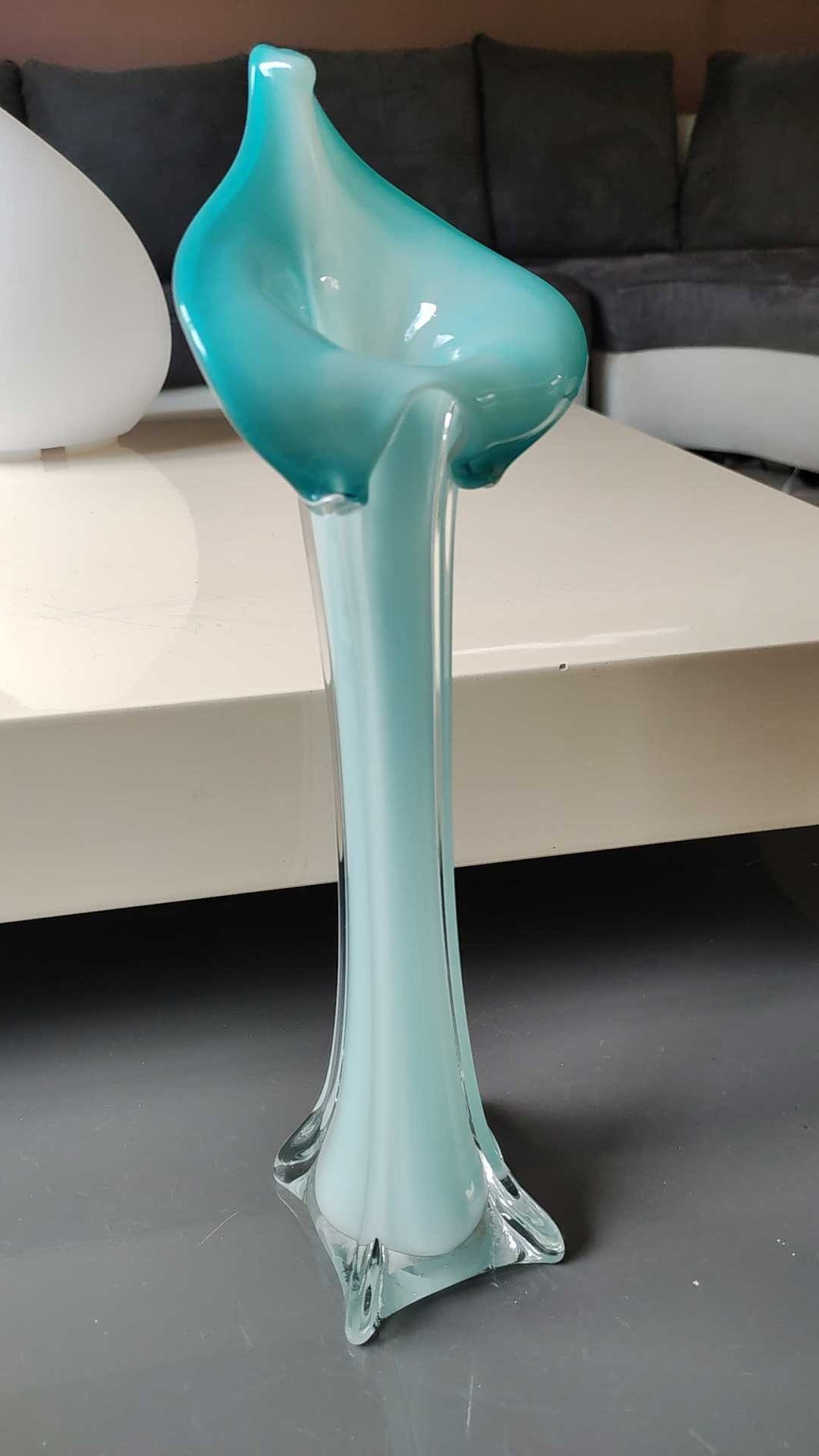 Vintage Soliflore Vase in Floral Shape/arum Flower, in Opaline/blown ...
