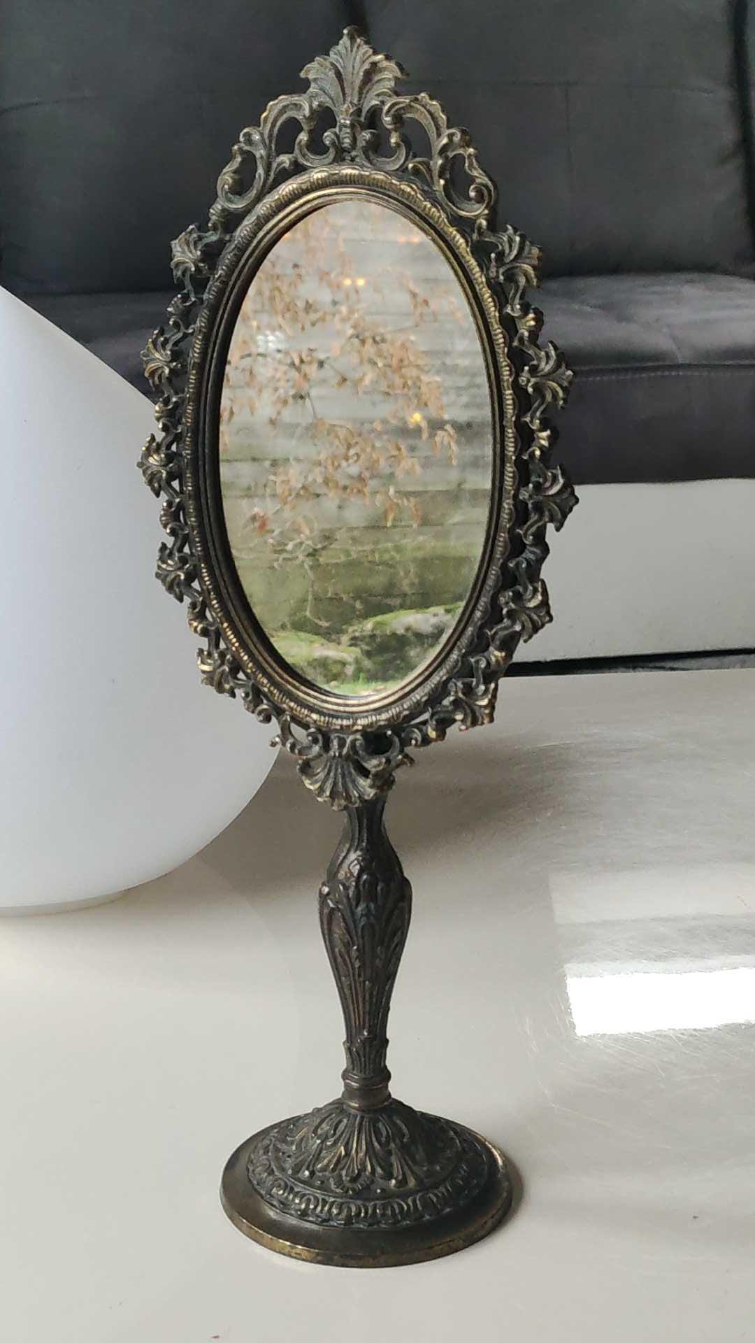 Antique Baroque/rocaille Style Hairdressing Mirror, Oval-shaped Swivel ...