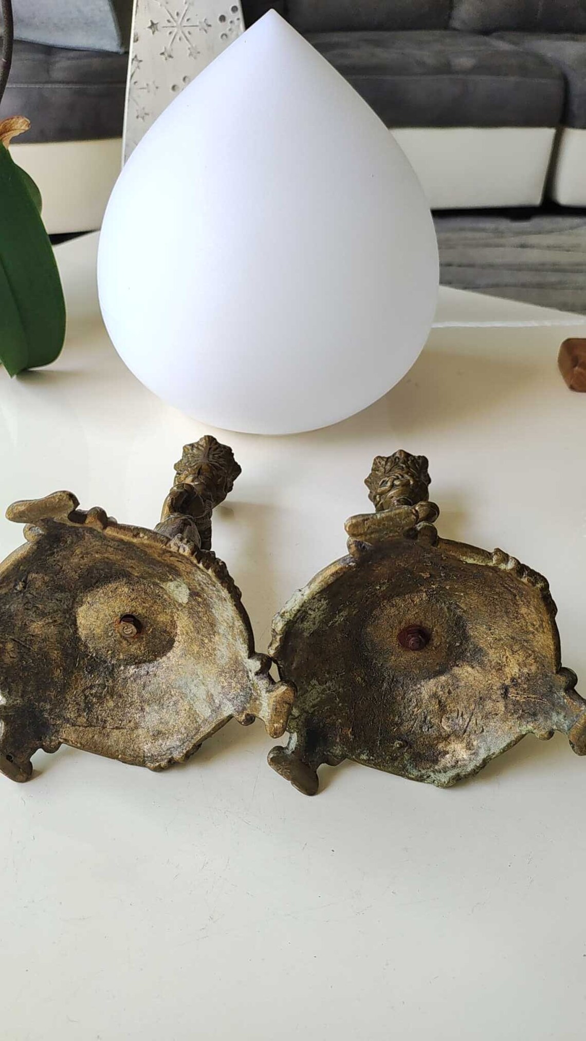 Pair of Anthropomorphic Torch Candlesticks. Peasant Women Returning ...