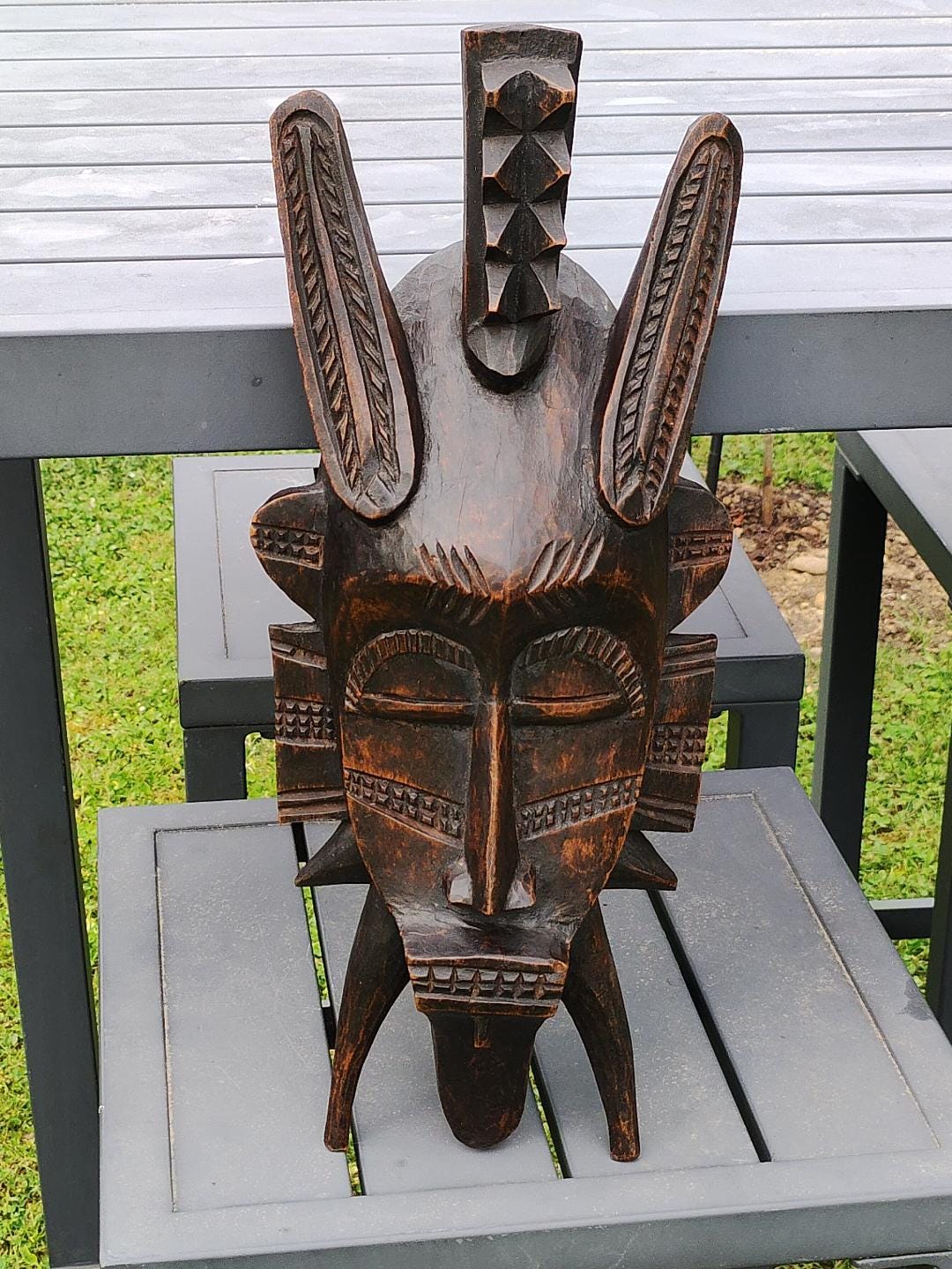 Senufo Kpelié Ceremonial Mask. Ivory Coast in Hand-carved Wood With a ...
