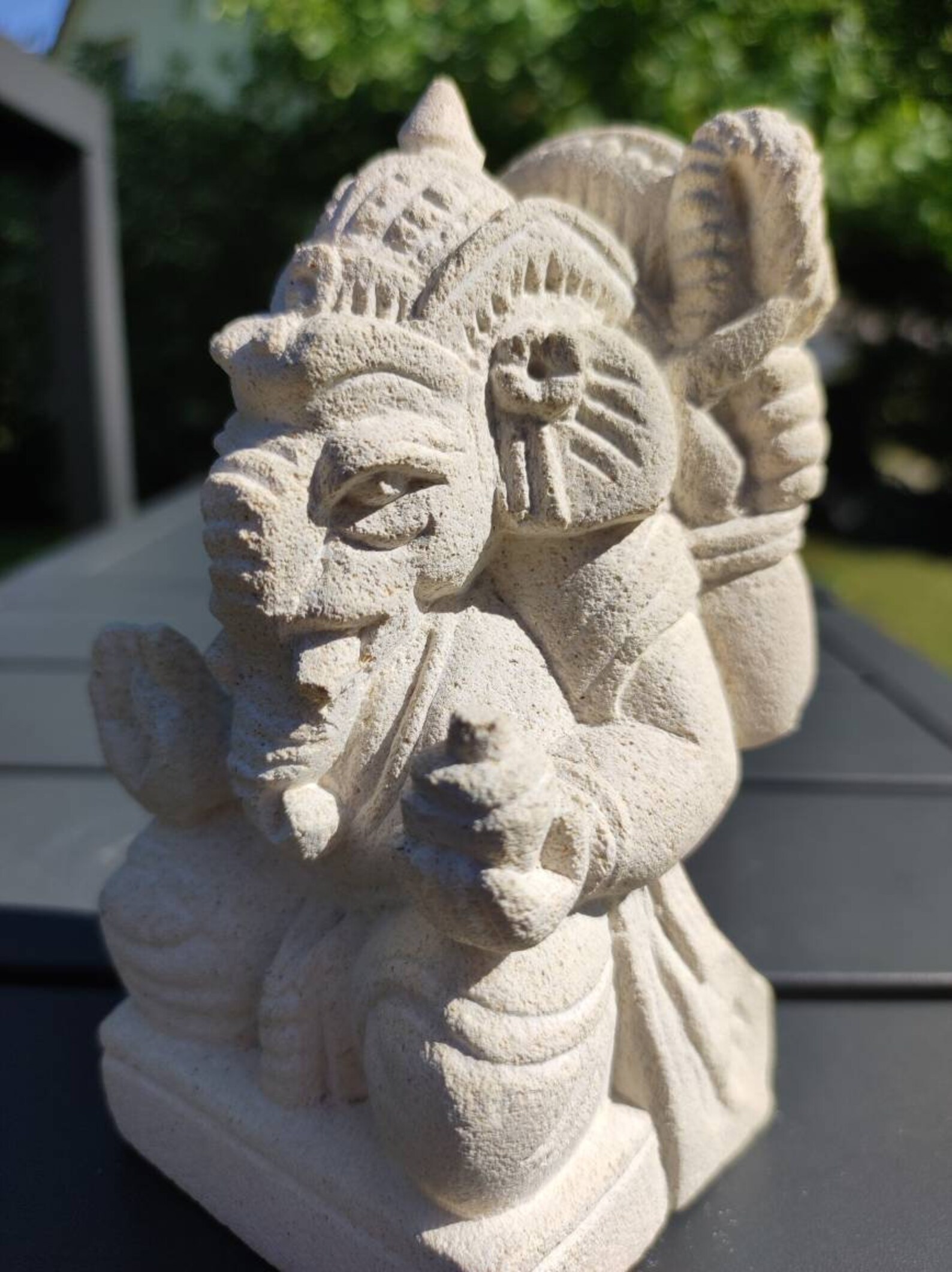 Hindu/buddhist Sculpture of the God Ganesh With an Elephant Head on a ...