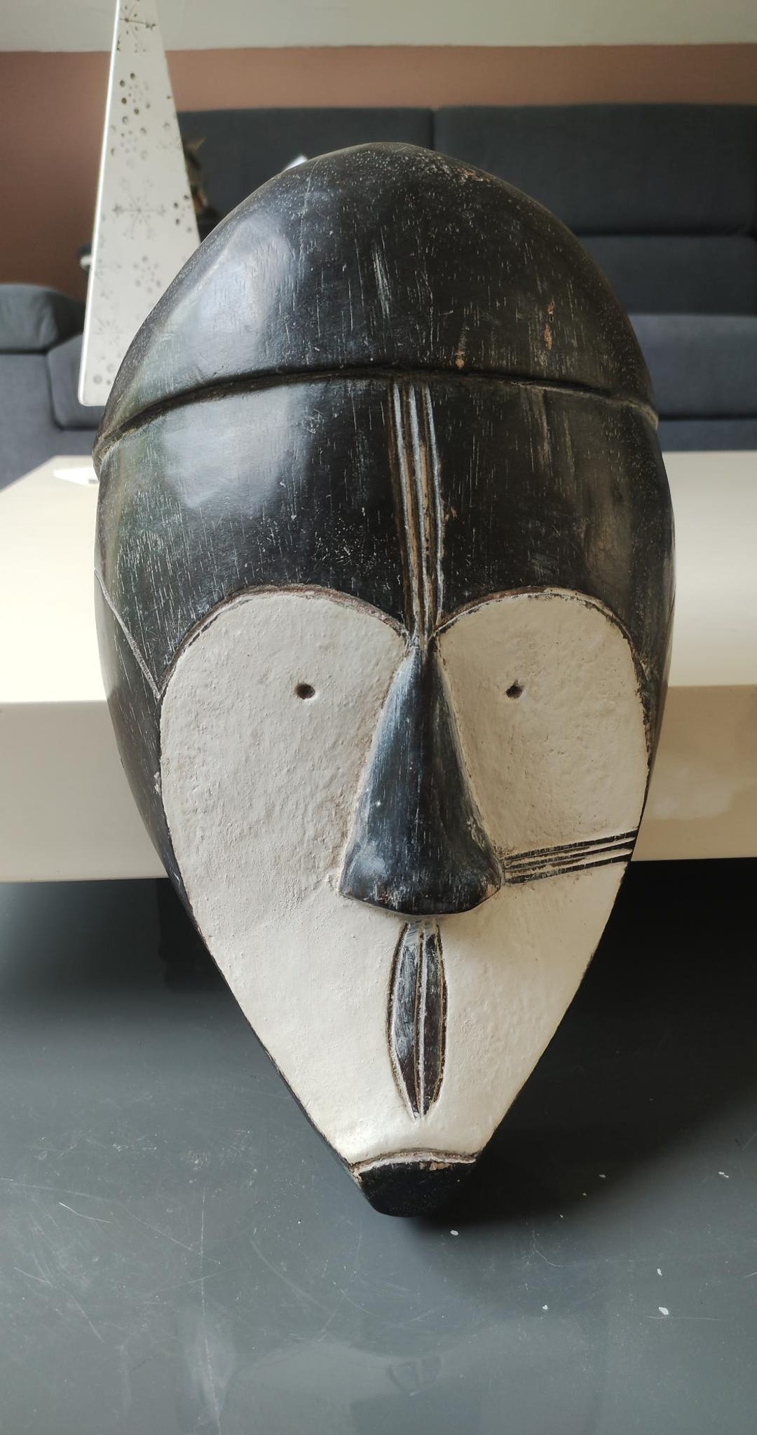 African Fang/ngil Mask From Gabon, Made of Exotic Wood Bleached With ...