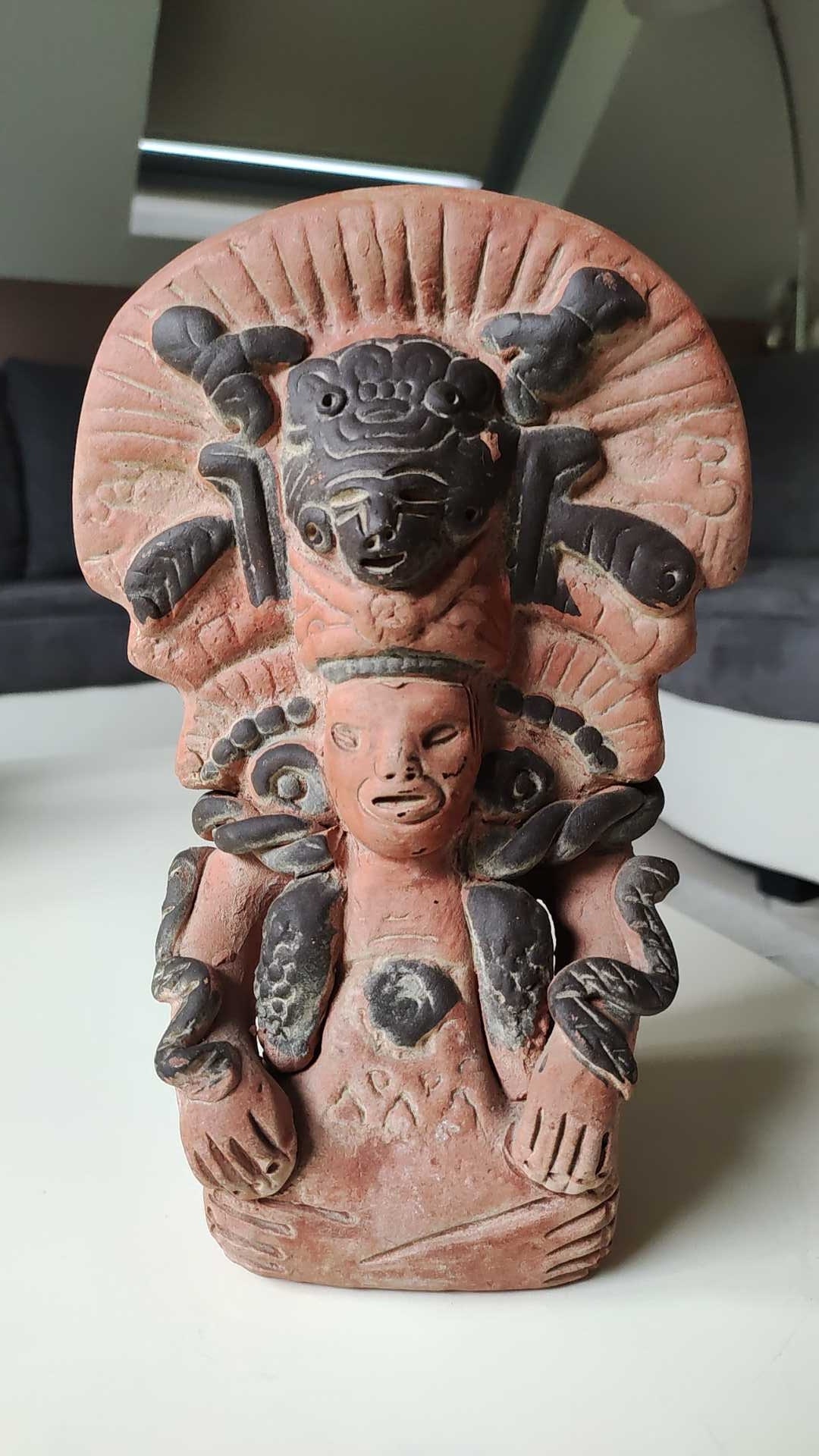 Aztec/mayan Warrior/god Sculpture/figurine - Mexican Folk Art of Pre ...
