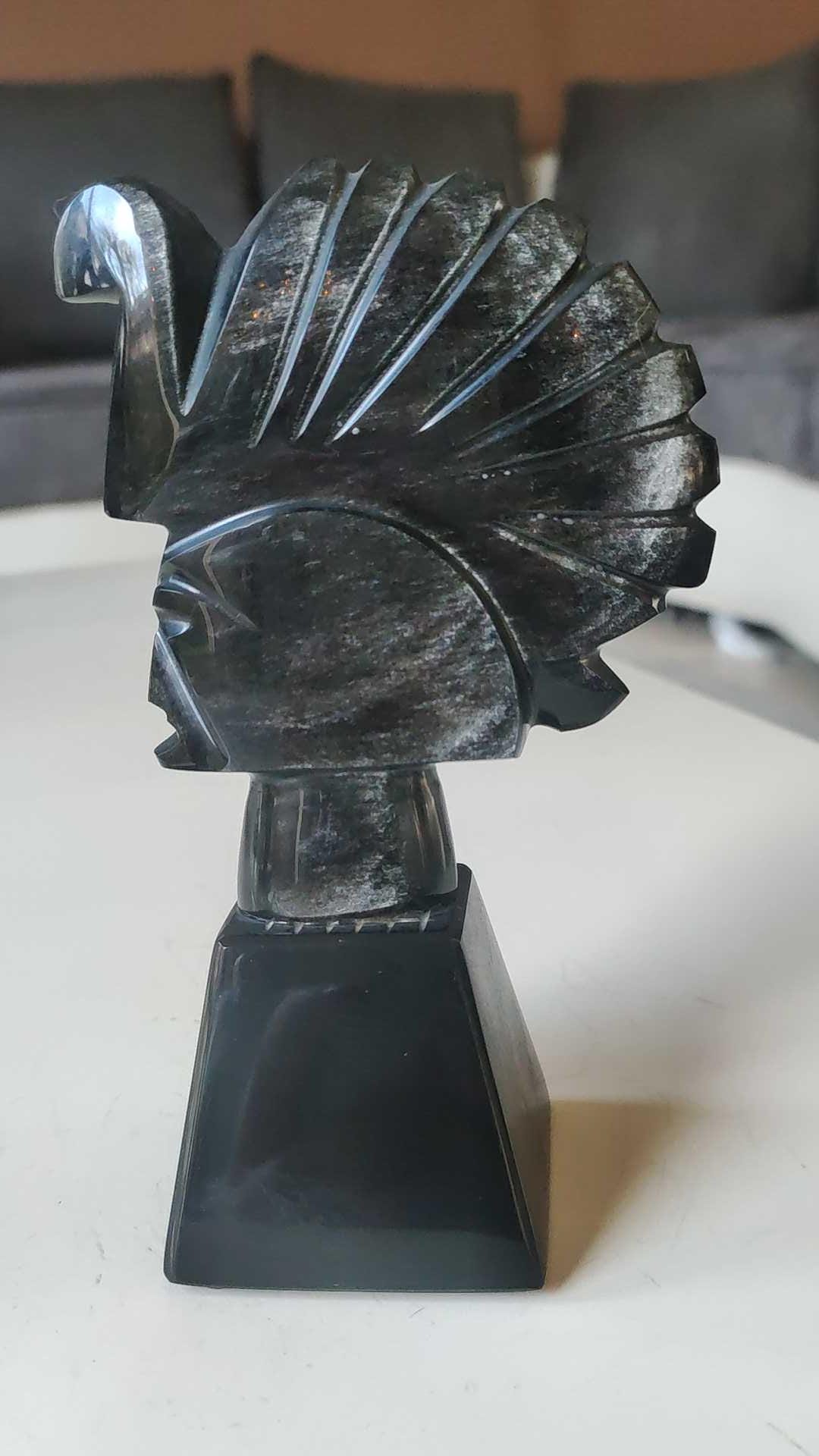 Obsidian Stone Sculpture of the Mayan King/warrior Pakal on a ...