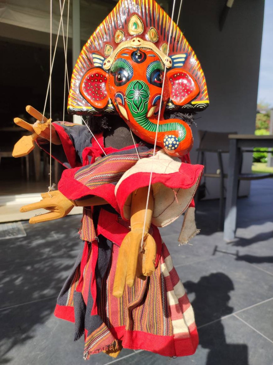 Nepalese Handcrafted Ganesh Puppet. String Puppet With Articulated Head ...