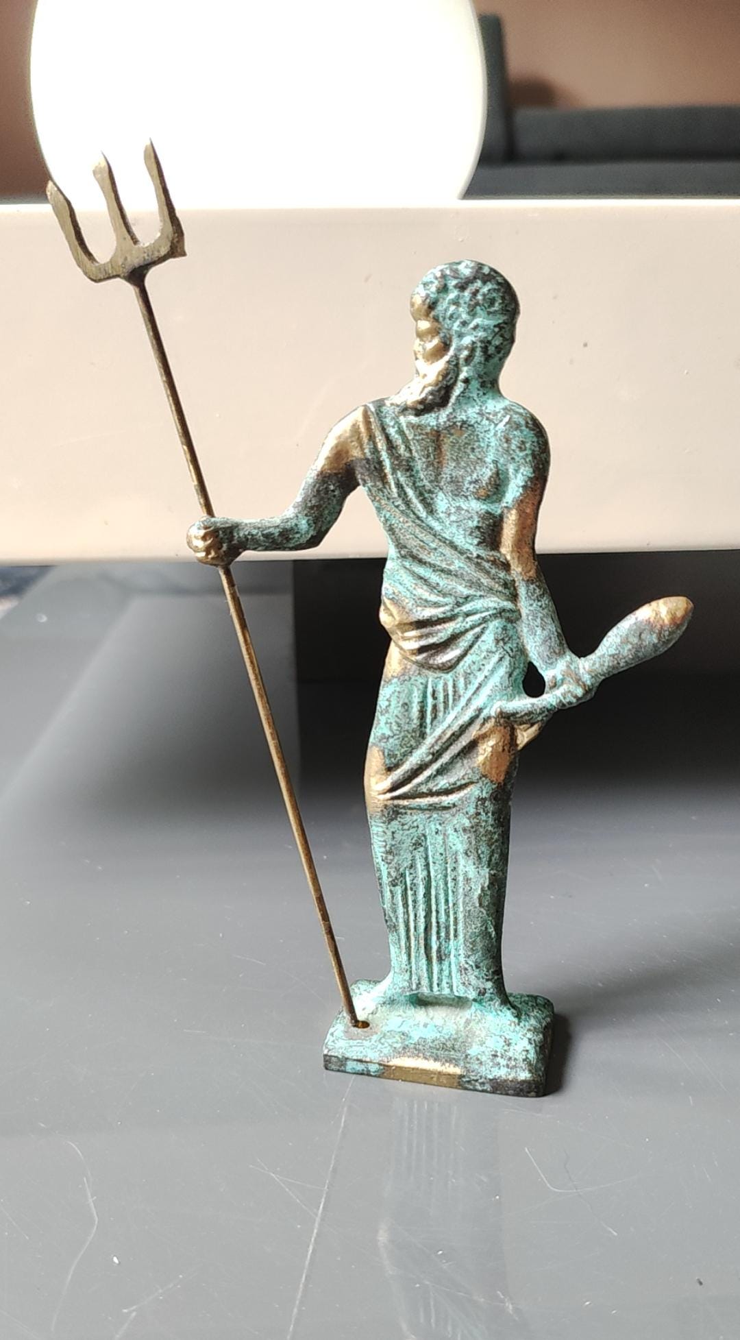 Sculpture/ Greek God of the Sea Poseidon, Trident in Hand/ancient Greek ...