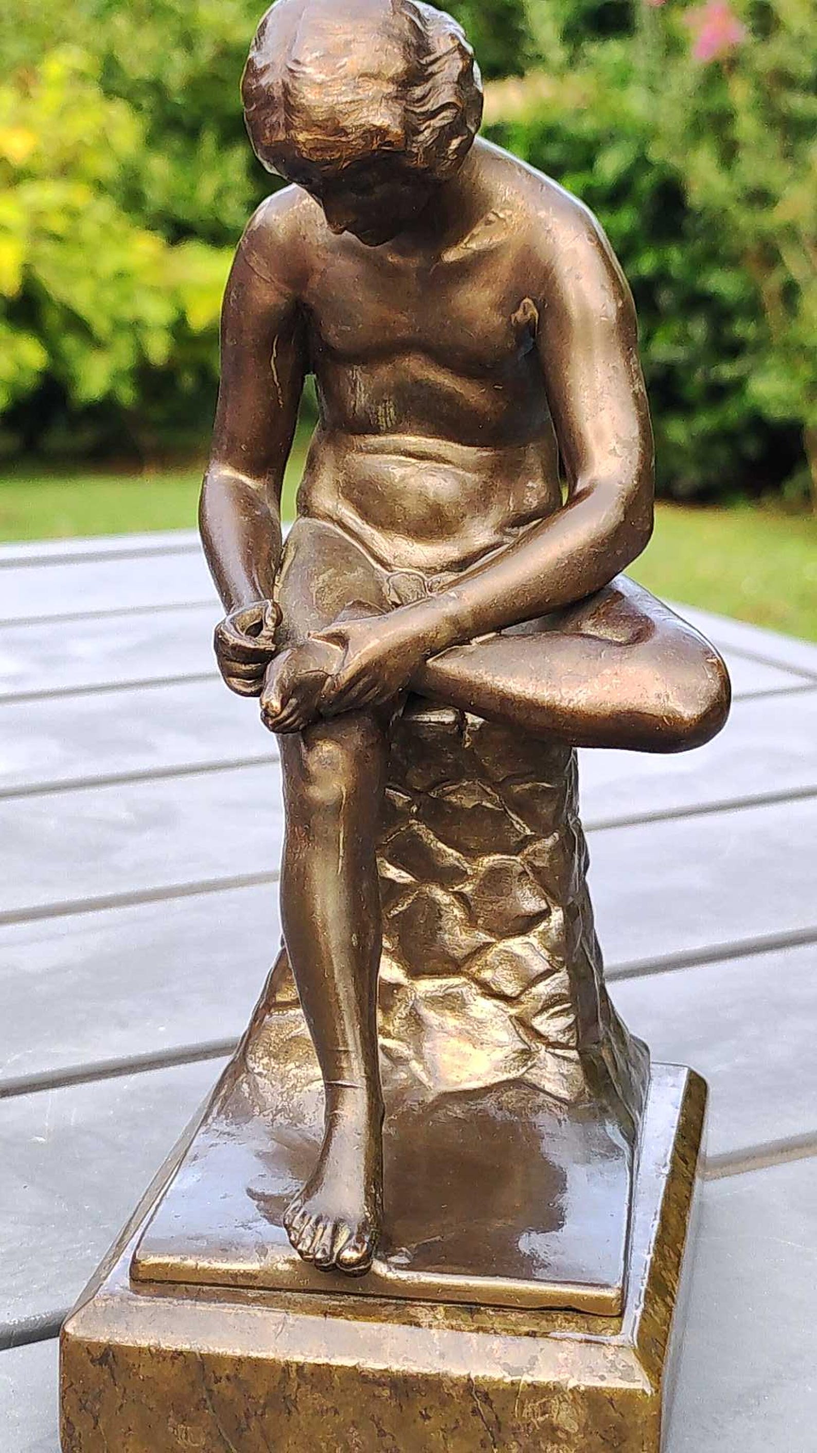 Reproduction Sculpture "the Thorn Puller"/spinario in Bronze With ...