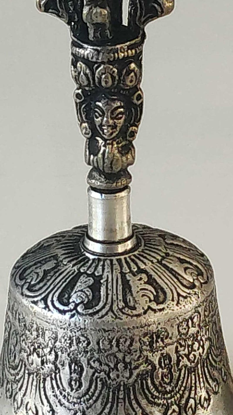 Tibetan Buddhist Meditation/prayer Bell & Dorje/vajra With Carved ...