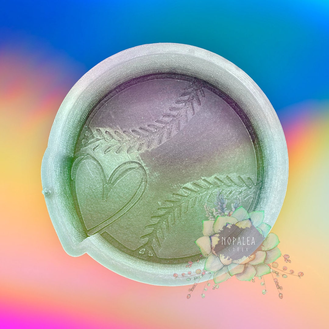 Baseball Doodle Heart Silicone Mold - Freshies, Silicone Molds ...
