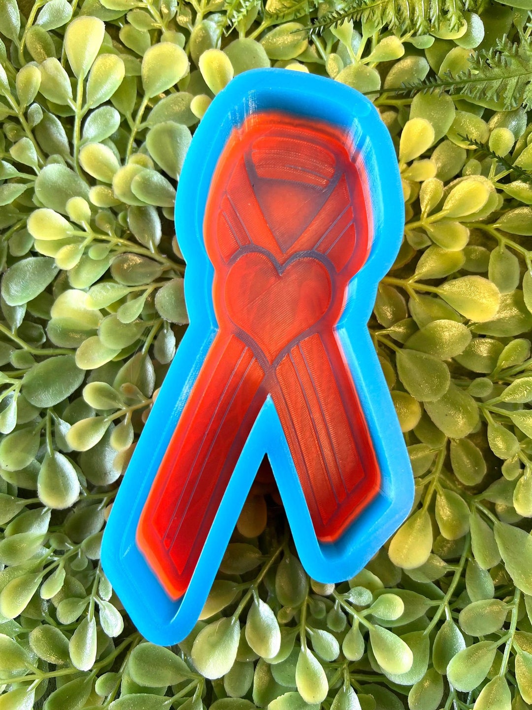 Cancer Ribbon Heart Silicone Mold - Freshies, Silicone Molds, Molds for ...