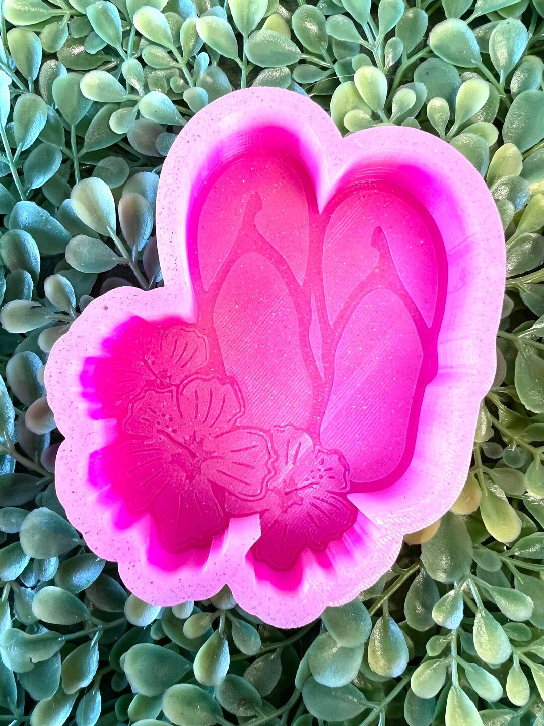 Floral Flip Flops Silicone Mold - Silicone Molds, Silicone Freshie Mold ...