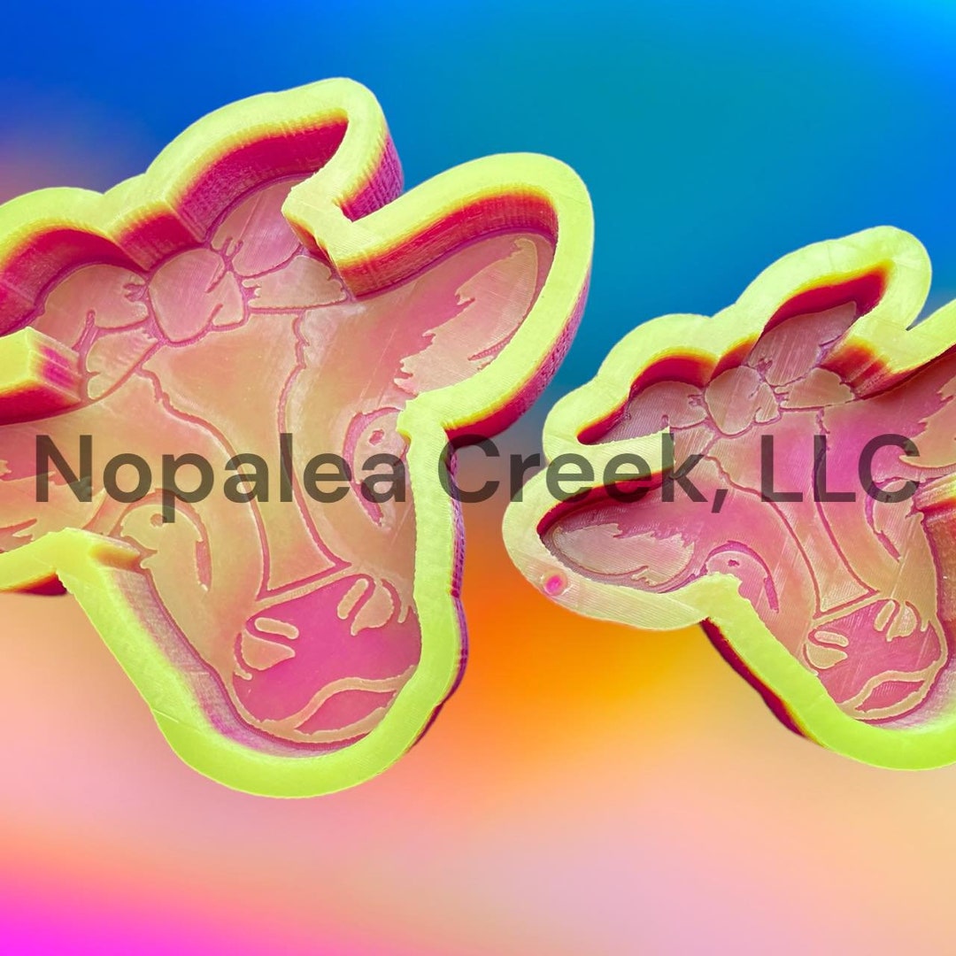 Cow W/bow Silicone Mold Freshies, Silicone Molds, Silicone Freshie Mold ...