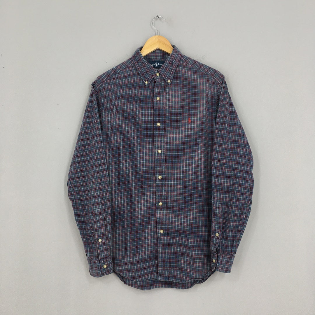 Vintage Ralph Lauren Checkered Flannel Medium Polo Ralph Lauren Plaid ...