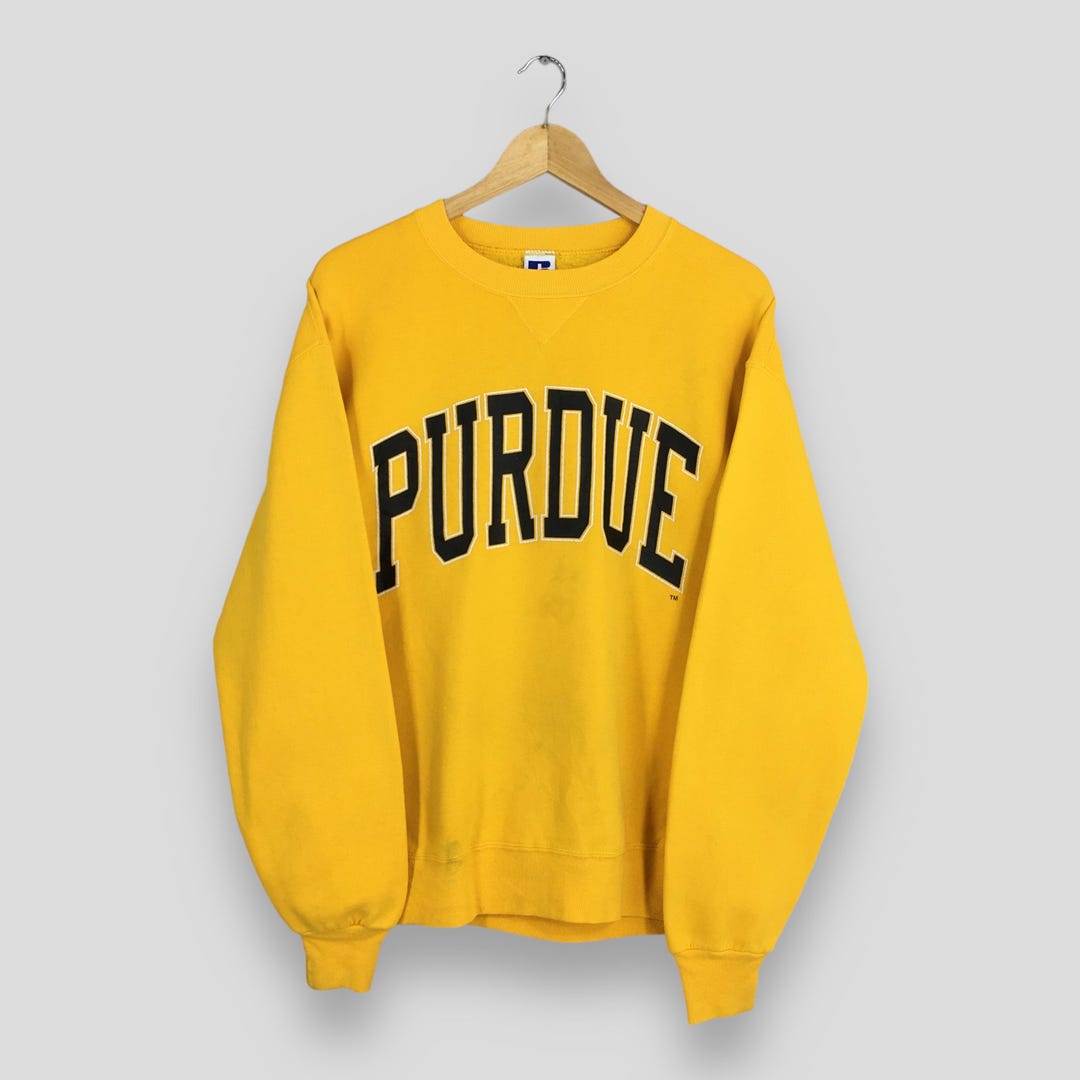 Vintage Purdue University Yellow Sweatshirt Large Purdue Boilermakers ...