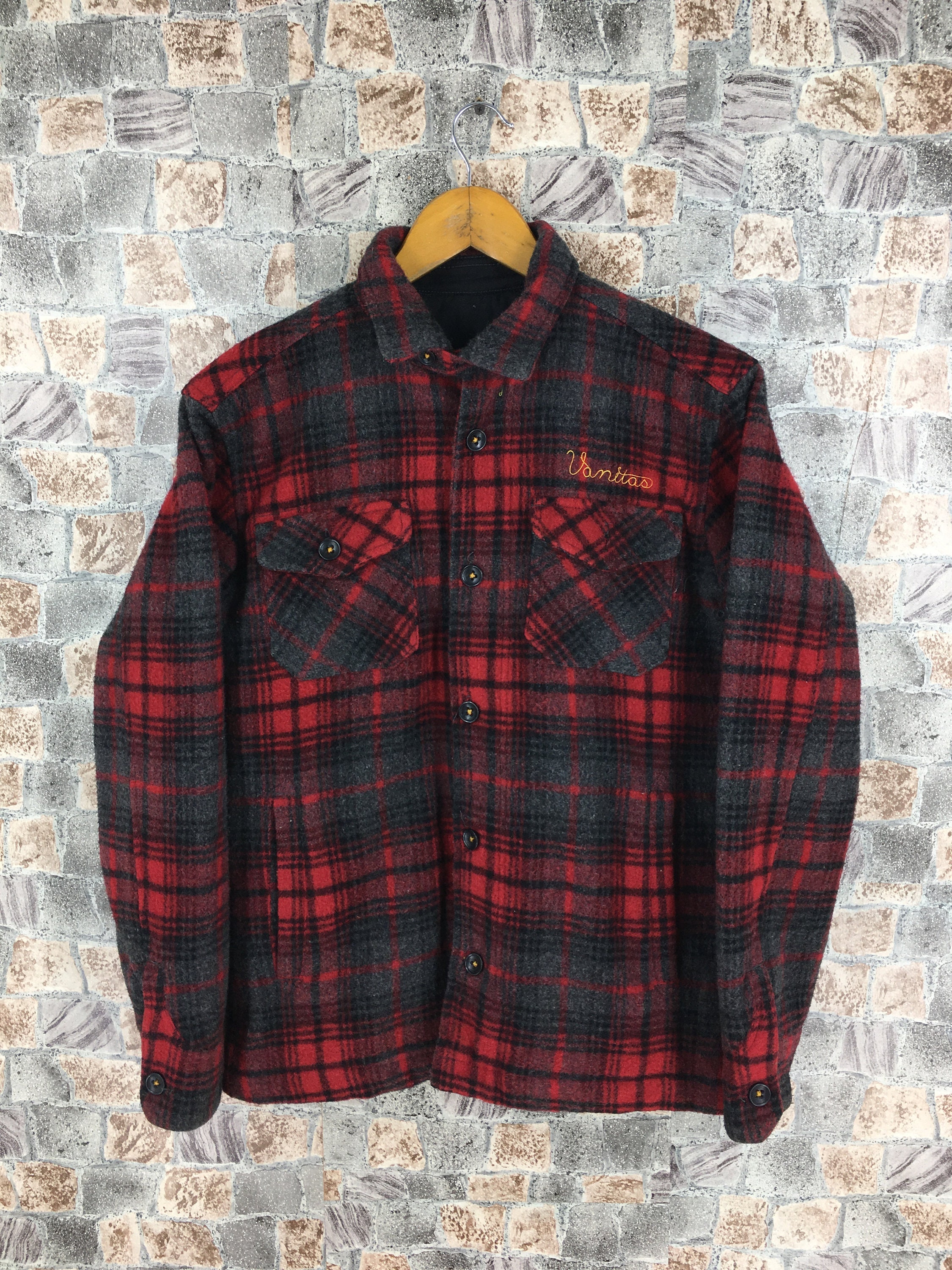 Vintage Tartan Checkered Jacket Small Plaid Checked Red/Black | Etsy