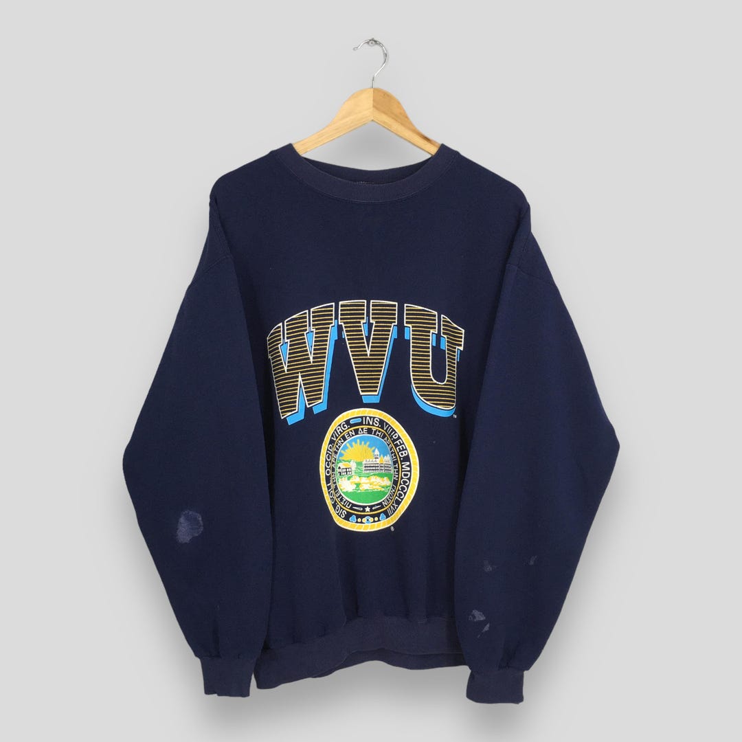 Vintage 90s West Virginia University Sweatshirt Large West Virginia WVU ...