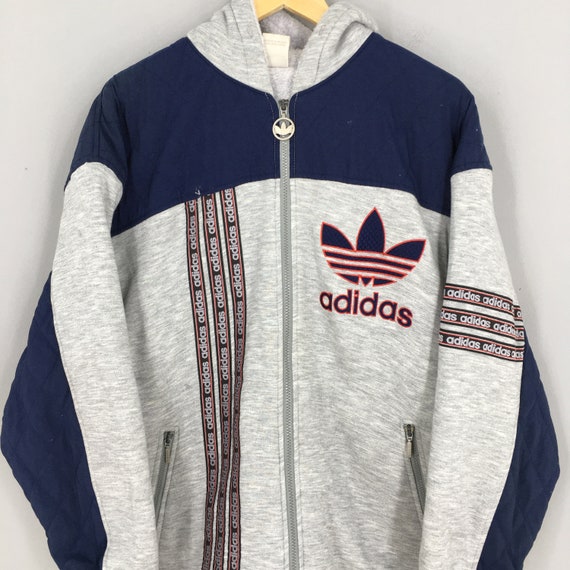 Vintage 90s Adidas Trefoil Zip up Hoodie Xlarge Adidas Vintage 90s Adidas Trefoil Zip up Hoodie Xlarge Adidas