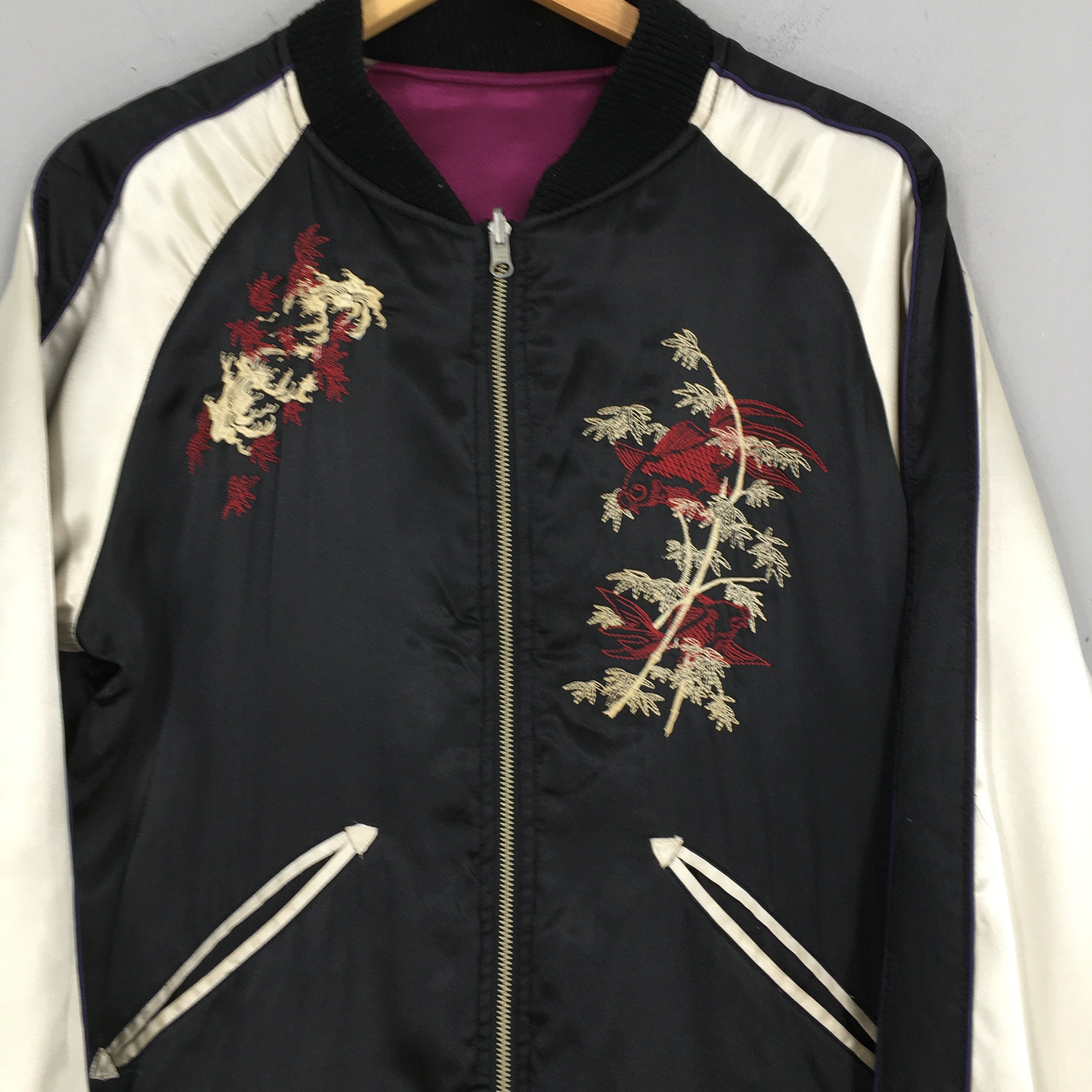 Vintage Sukajan Floral Embroidery Japan Silk Jacket Medium | Etsy