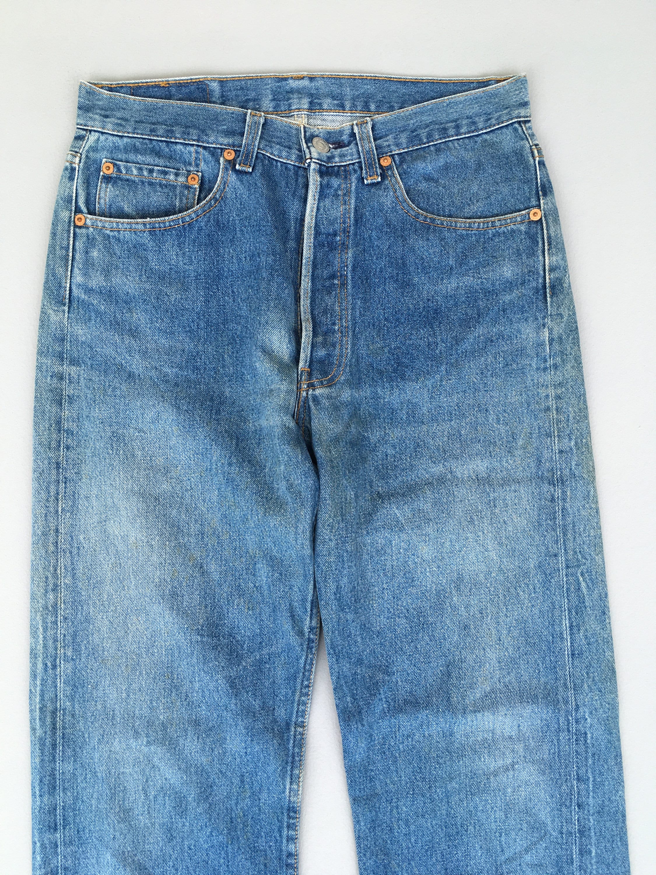 Size 28x30 Vintage Levis 501 Light Wash Blue Jeans 1990s Size 28x30 Vintage Levis 501 Light Wash Blue Jeans 1990s