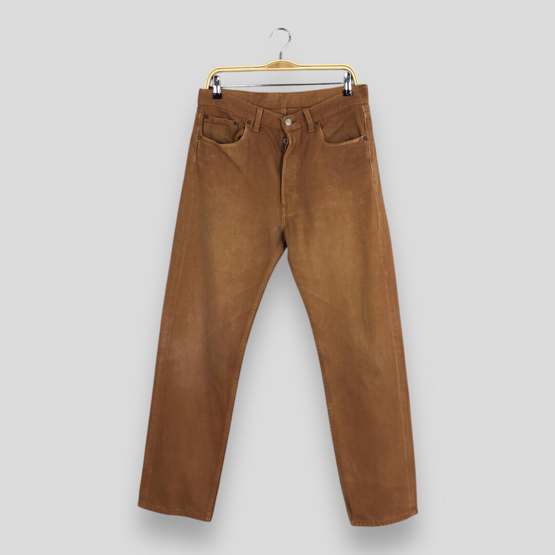 Size 32x29.5 Vintage 90s Levi's 501 Faded Brown Jeans Levi's Straight ...