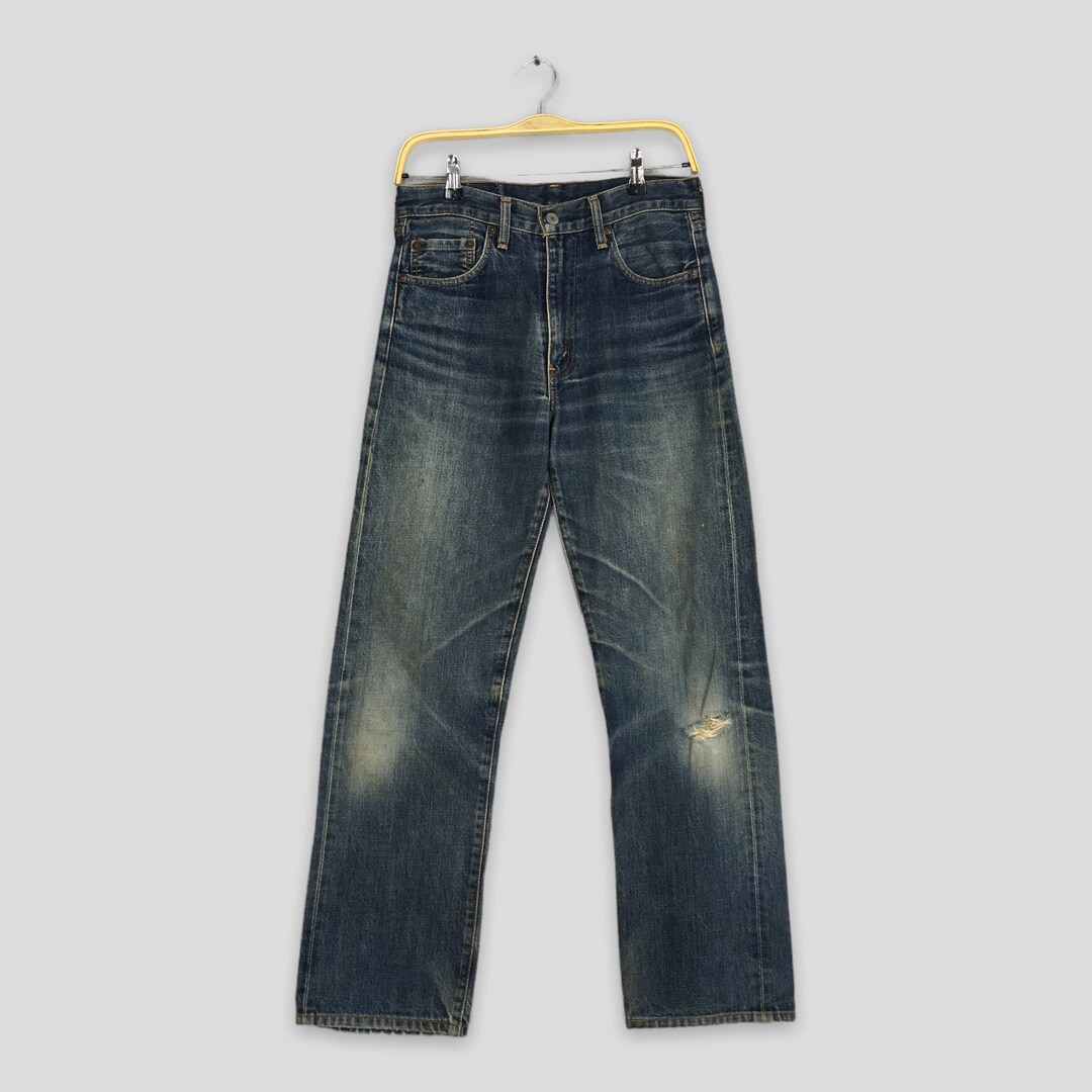 Size 28x29 Vintage Levi's 502 LVC Japan Big E Faded Blue Redline Denim ...