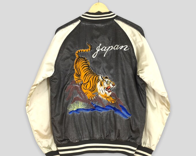 Vintage Sukajan Tiger Japan Souvenir Jacket Medium Sukajan Tiger Dragon ...