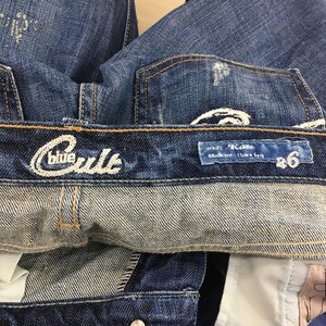 Size 26x32 Blue Cult Japan Flared Jeans Distressed Bootcut Denim Low ...