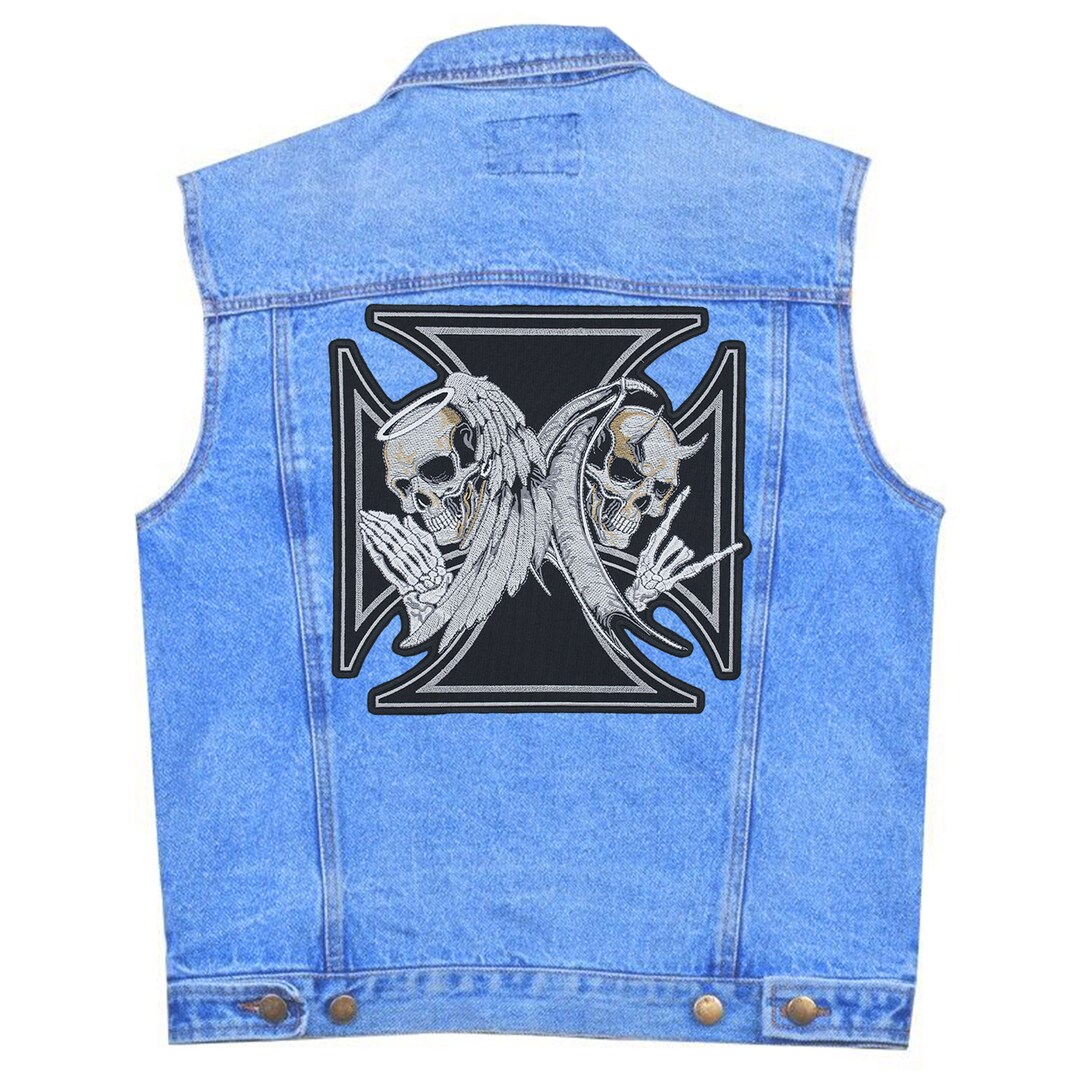 Back Patch Iron Cross angel and Demon Skeletons. Made in Ukraine ...