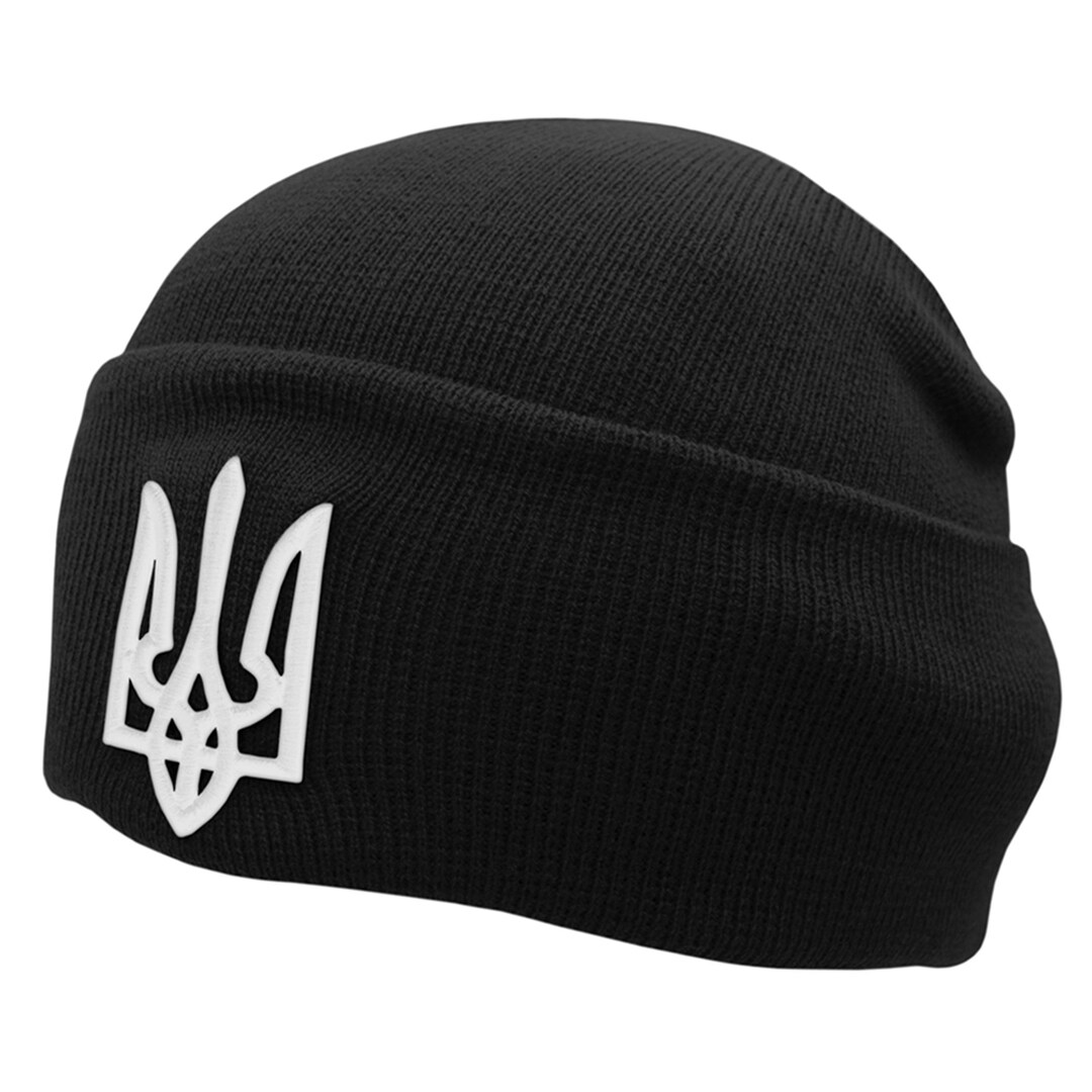 Ukraine Trident Knit Hat, Embroidered Wool Blend Beanie - Etsy UK