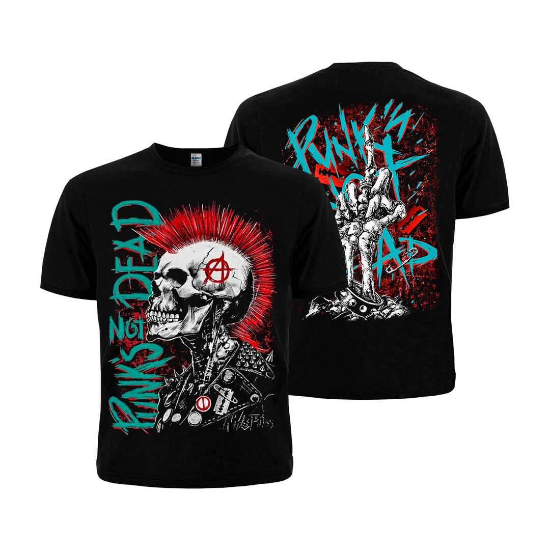 Punks Not Dead T-shirt, Skeleton Mohawk, Anarchy Punk Rock - Etsy