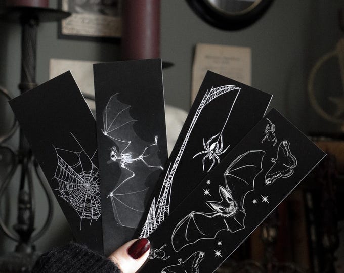 MEMENTO MORI Bookmarks | Dark Academia | Gothic | Bat | Spider Web ...