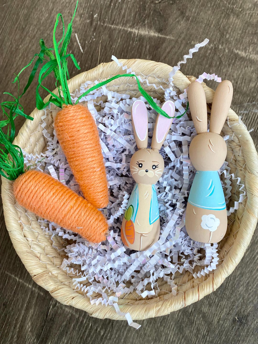 Wood Easter Bunny; Peter Rabbit Inspired Peg Doll - Etsy