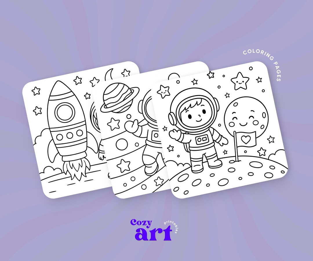 Space Explorer Coloring Pages – Astronaut Adventure for Kids | Instant ...